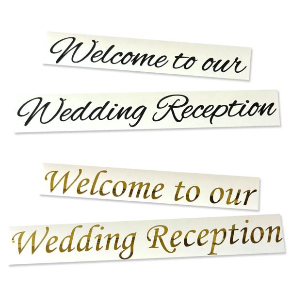 【発売日：2023年01月04日】Welcome to our　　Wedding Reception　の切文字カッティングシール。お手持ちのボードに手軽に貼れます。A3サイズまでのボードにレイアウト自由！■素材：屋内用マーキングフィルムハル...