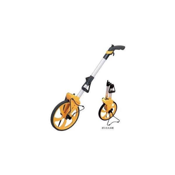 ●全長104cm、折りたたみ時61cm ●重量：2kg ●材質：柄 アルミ、ホイール ABS樹脂 ●車輪直径32cm ●測定範囲10cm 〜 10km ●カウンター方式 ●機器精度１％以下 ●ブレーキ、ハネ上げ式スタンド付 ●収納袋付 ●中...