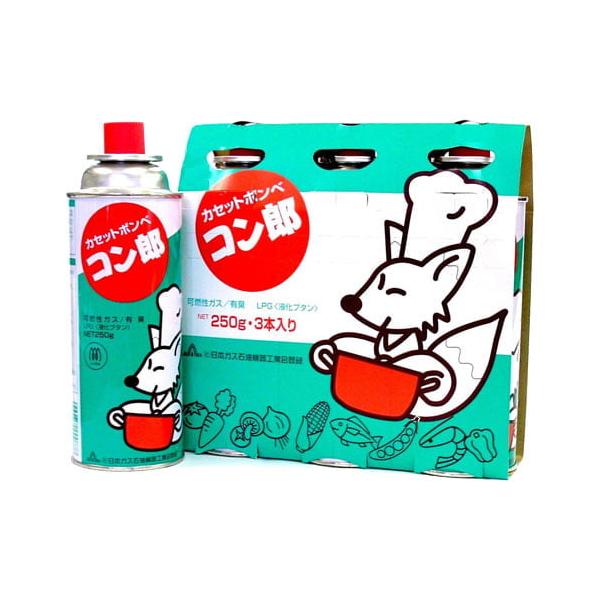 お鍋やアウトドアなどに。購入単位：1パック(3本)配送種別：在庫品Yahoo 通販 4904650000785 1M1931 東海 TOKAI カセットボンベ コン郎 3本入 250g 日用品 消耗品 キッチン用品 台所用品 調理用品 調理...