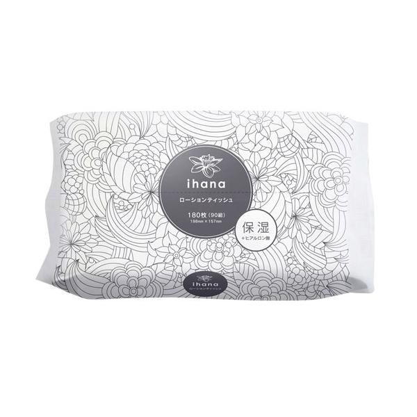 柔らかくお肌に優しい保湿ティッシュ。購入単位：1個配送種別：在庫品Yahoo 通販 4543747402196 1M9462 エイトワン えいとわん ihana いはな イハナ ローションティッシュ ソフトパック 90組 180枚 1個 ロ...
