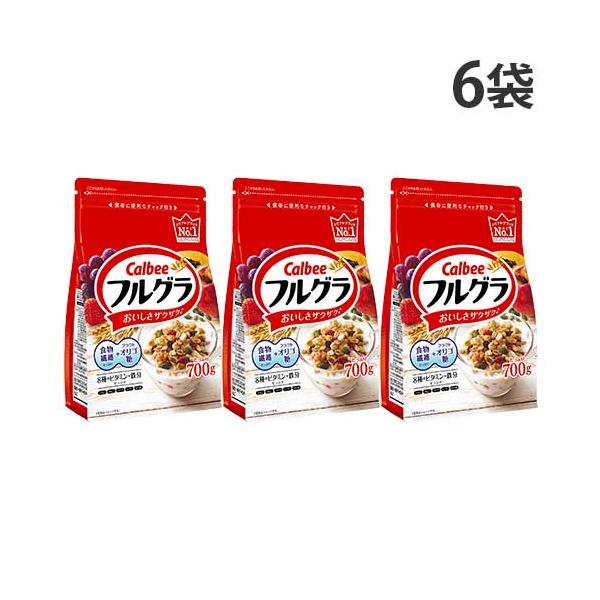 複数の穀物を香ばしく焼き上げ、程よい甘さのドライフルーツをミックスしました。購入単位：1箱(6袋)配送種別：在庫品Yahoo 通販 4901330748296 FM2652 fm2652 カルビー シリアル フルグラ 700g×6袋 かるび...