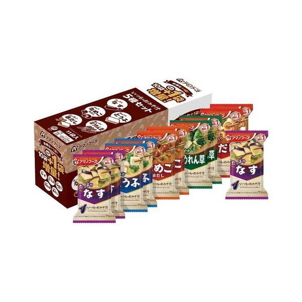 アマノフーズのおみそ汁5種がセットに！食べ比べにもオススメです。購入単位：1個配送種別：在庫品Yahoo 通販 4971334210082 FP6492 アサヒグループ食品 アマノフーズ いつものおみそ汁 5種セット Cプラス1 11食入 ...