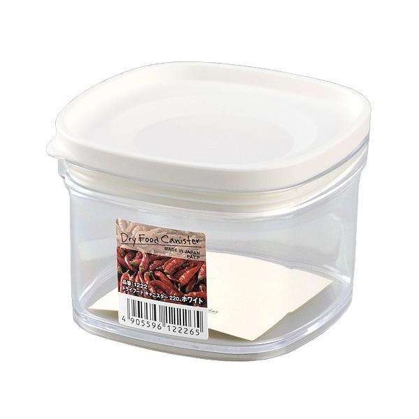 購入単位：1個4905596122265 1222 ドライフード キャニスター 220ml ホワイト イノマタ化学 イノマタ イノマタ化学株式会社 クリア 中身 みえる キャニスターポット スマート 使い勝手 キッチン 仕わけ 仕分け 保存...
