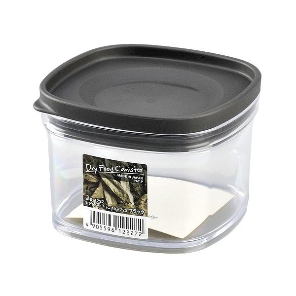 購入単位：1個4905596122272 1222 ドライフード キャニスター 220ml ブラック イノマタ化学 イノマタ イノマタ化学株式会社 クリア 中身 みえる キャニスターポット スマート 使い勝手 キッチン 仕わけ 仕分け 保存...