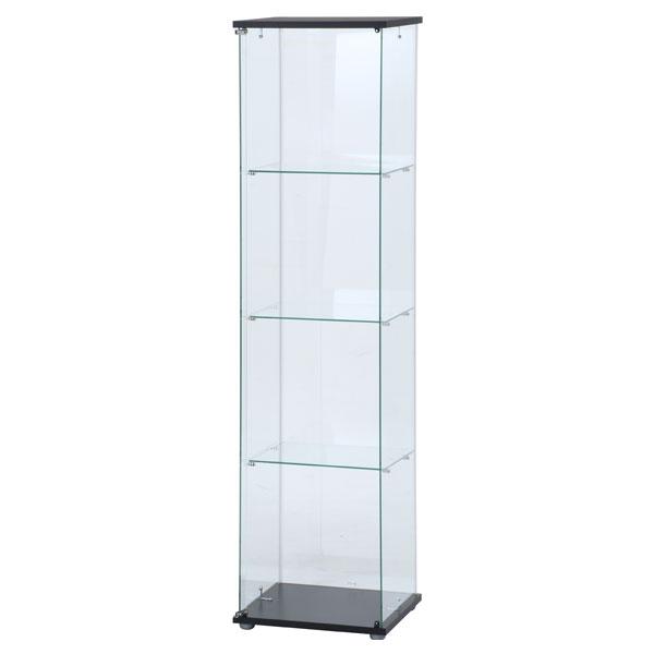 柱がないデザインのガラスケース。購入単位：1台配送種別：直送品 代引不可 返品不可 配送日時指定不可Yahoo 通販 4953980988805 JF0582 不二貿易 ふじぼうえき FUJI ガラスコレクションケース クリア 4段 ブラッ...