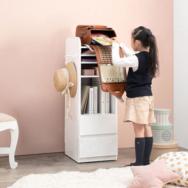 リビングにも置きやすいスリムタイプのランドセルラック！購入単位：1台配送種別：直送品 代引不可 返品不可 配送日時指定不可Yahoo 通販 ランドセル ラック スリムタイプ 本立て 可動棚 4段階 本立て 本立 仕切り 棚板 調節 引き出し...