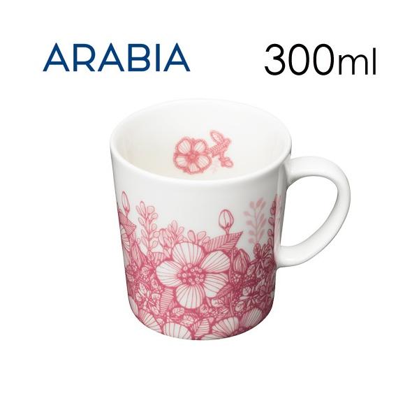 ピンクで優しい印象のシリーズ「フヴィラ」。購入単位：1個配送種別：在庫品Yahoo 通販 64118010062616411801006261 JJ4069 Arabia アラビア フヴィラ Huvila マグカップ 300ml mug 0...