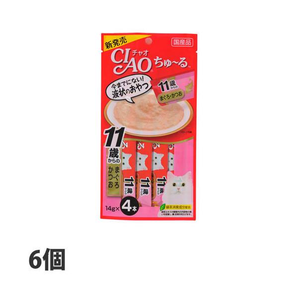 11歳からの猫ちゃんの為にコラーゲン配合！購入単位：1セット(6個)配送種別：在庫品Yahoo 通販 PE3756 4901133716607 SC74 いなば CIAO チャオ ちゅ〜る 11歳からのまぐろ・かつお 14g×4本 SC-7...