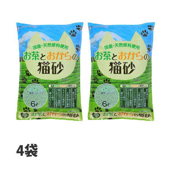 天然原料のおからを使用した固まって流せる国産猫砂！購入単位：1箱(4袋)配送種別：在庫品Yahoo 通販 4952667164471 PEC062 pec062 お茶とおからの猫砂 さわやかなお茶の香り 6L×4袋 6L 4袋 常陸化工 常...