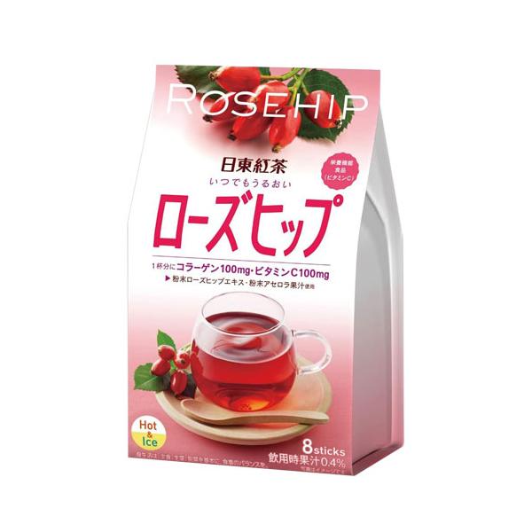 粉末ローズヒップエキスを使用し、飲みやすさにこだわったハーブ系粉末飲料です。購入単位：1個配送種別：在庫品Yahoo 通販 4902831511280 SH1788 9C1400 日東紅茶 いつでもうるおいローズヒップ 11g×8本入 te...