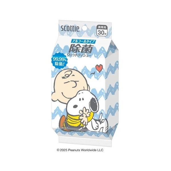 アルコールタイプのウェットティッシュ。購入単位：1個配送種別：在庫品Yahoo 通販 4901750766054 SK7489 日本製紙クレシア スコッティ 除菌アルコールスヌーピー30枚 日用品 生活 生活用品 生活雑貨 消耗品 消耗用品...
