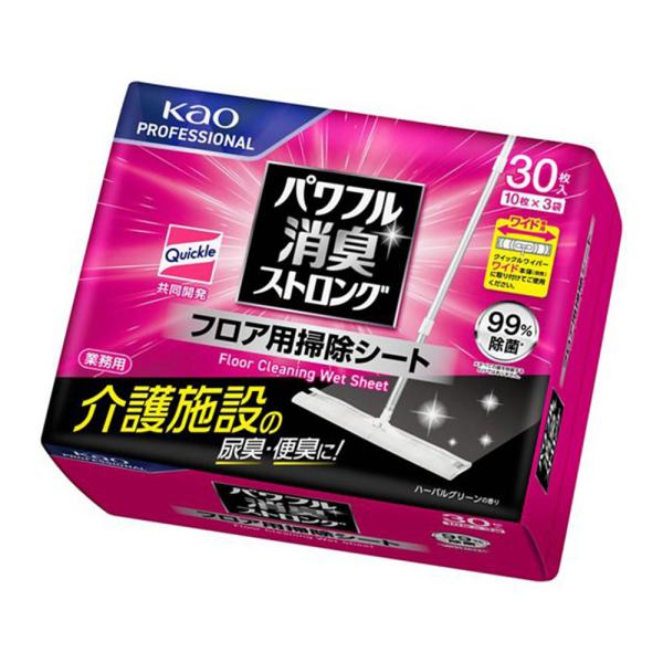 埃・髪の毛・皮脂・食べこぼしの拭き取りや消臭に。購入単位：1個配送種別：在庫品Yahoo 通販 4901301447203 SK9280 花王 パワフル消臭ストロング フロア用掃除シート 業務用 30枚 kao パワフル 消臭ストロング 消...