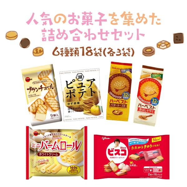 人気のお菓子・詰め合わせセット。購入単位：1セット配送種別：在庫品Yahoo 通販 SY5080 お菓子 詰め合わせ 6種類 アソート セット 18袋 個包装 子供 大人 子供会 景品 まとめ買い おやつ イベント パーティー 行事 差し入...