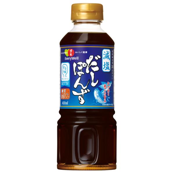 いつものメニューを手軽に美味しく塩分・糖質カット！香料不使用のだしぽんず。購入単位：1本配送種別：在庫品Yahoo 通販 4901309209971 SY5425 キング醸造 日の出 EveryWell減塩だしぽんず 糖質オフ 400ml ...