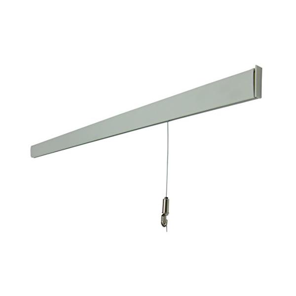 ・ホワイト  WRS-65BW・・PatternName:単品・石膏ボード専用レールBWセット ボール式ホワイトミニワイヤー自在・セット内容:レール65cmx1、カバーｘ1、石膏釘部品ｘ3、ストッパーとネジx2、両面テープｘ6、ボール式ホワ...