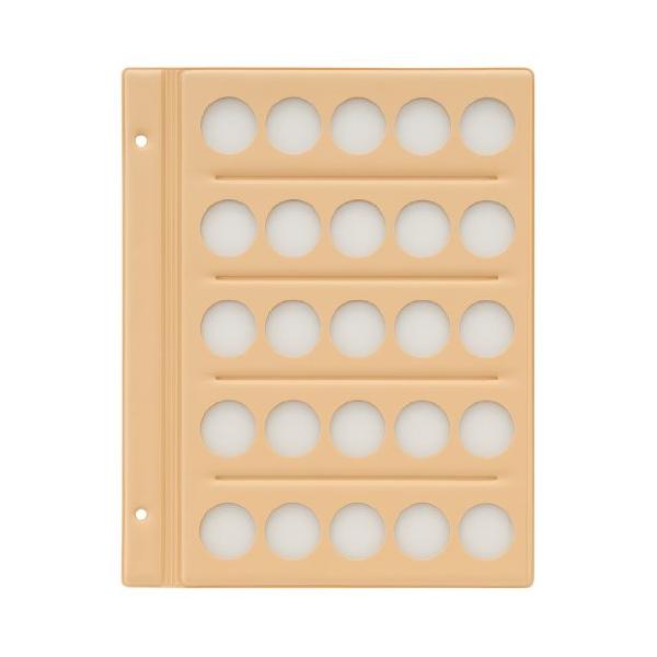 27mm穴5列5段(500円・旧50円硬貨等)・ベージュ  C-31S6・・Style:27mm穴5列5段(500円・旧50円硬貨等)PatternName:単品・【コインアルバム用台紙】C-31S6／H250×W198×D3mm・【内容】...