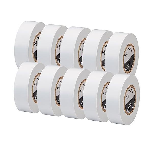 ホワイト/19mm(10個)/VT195-10P・Size:19mm(10個)Color:ホワイト・パッケージ個数:1・【サイズ】幅19mm×10m巻 【入数】10個入・【シリーズ色】全13色・【基材】ポリ塩化ビニル・【粘着剤】ゴム系・【厚...
