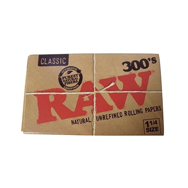 パッケージ個数:2・RAW Classic　無漂白ペーパー 。・サイズ:1 1/4サイズ　長さ78mm×幅45mm・300枚入り×2パック・300 Leaves ×2 Packs