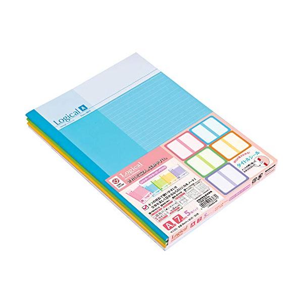 ロジカルノートパステル/A罫(7mm)/ノ-B525A-5P・Color:パステルSize:A罫(7mm)Style:ロジカルノートPatternName:単品・パッケージ個数:1・サイズ:セミB5/ヨコ179×タテ252×厚み16mm・本...