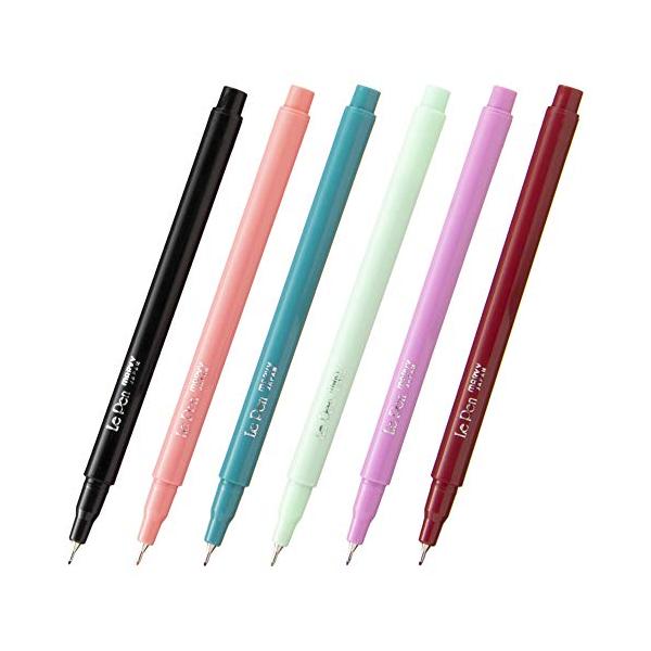 水性極細ペン 6色Bセット・マルチカラー  4300-6B・・Style:水性極細ペン 6色Bセット・カラー：6色 ブラック・コーラルピンク・ペパーミント・オーキッド・ティール・バーガンディ・ペン先：極細(0.3mm) Extra Fine...