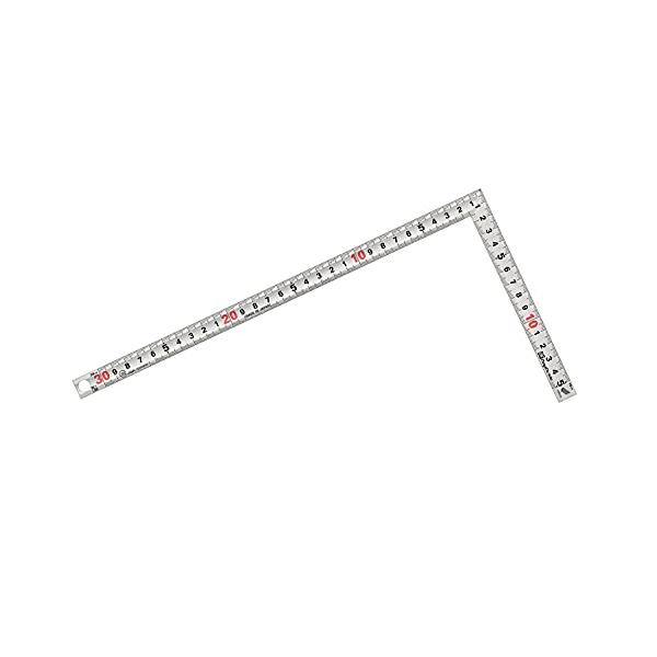 ・ 30cm SDD-30CKD・・Size:30cm・原産国:日本・角部:同厚・長手(妻手)x巾x厚さ(mm):320(160)x15x1.3・表目盛(cm):長手・外30内30(外基準)、妻手・外15内15(外基準) 裏目盛(cm):長...