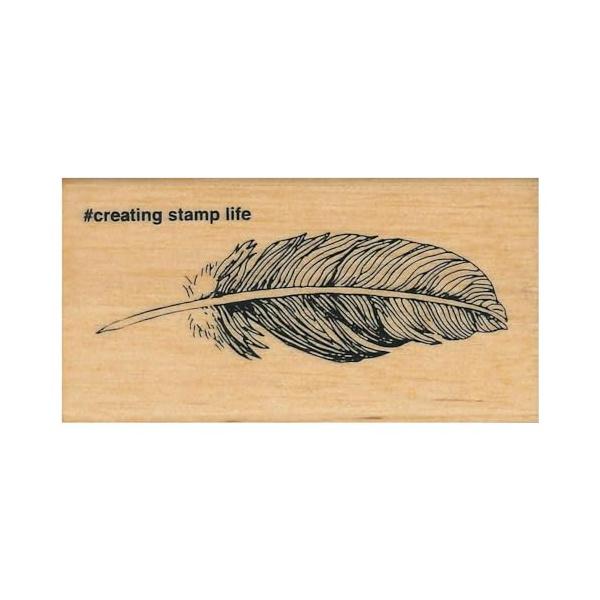 羽/幅3×奥行5.8×高さ2.5cm/1535-009・Color:羽・パッケージ個数:1・人気のNアイラブスタンプシリーズ・みんなの「好き」をスタンプにしました・サイズ：幅3×奥行5.8×高さ2.5cm・ホルダー：木製（カバノキ）　印面：...