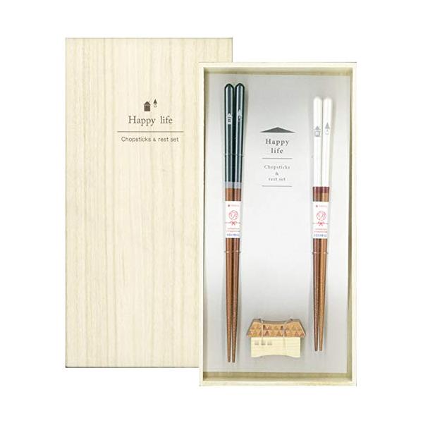 ・ハッピーライフ  63163・・Color:ハッピーライフ・材質:箸/天然木・アクリルウレタン、箸置/紙・ウレタン・原産国:日本・パッケージ重量: 0.16 kg・商品モデル番号: 63163