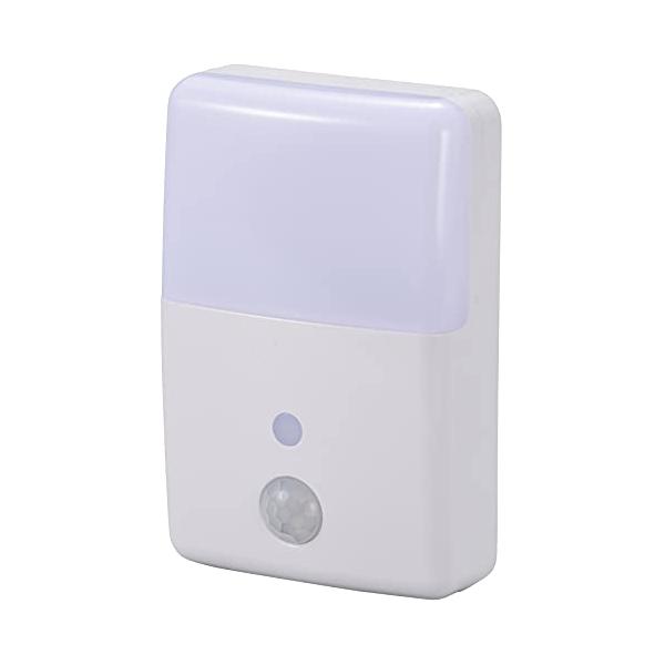 人感センサー・使用光源：白色LED/橙色LED 本体寸法（約）：幅60×高さ90×奥行25mm（プラグ含まず） NIT-ALA6MJM-WN・電源：AC100V 50/60Hz・消費電力：約0.4W(点灯時)・人感センサー検知距離：最大約3...