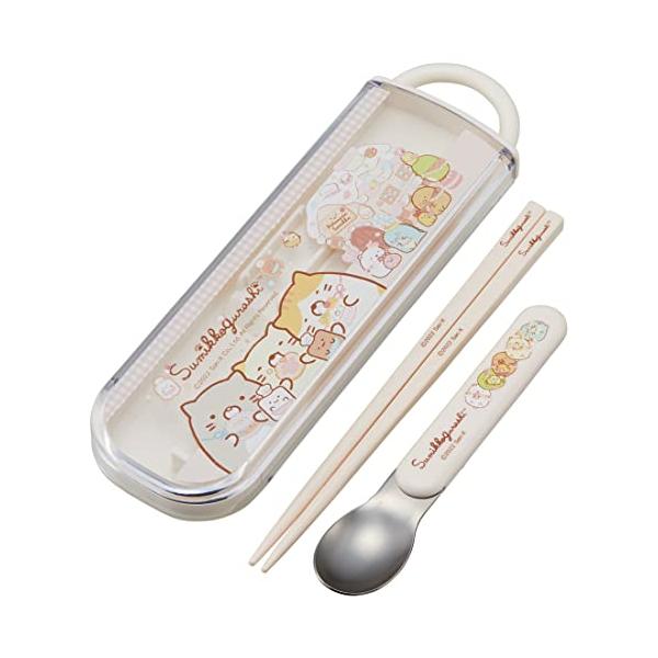 すみっコぐらし/-/CCA1AG-A・パッケージ個数:1・サイズ：箸16.5cm スプーン13cm ケースサイズ/6×20cm・材質：スプーン/ステンレス・生産国：日本・セット内容・付属品:箸＋スプーン＋ケース・抗菌材の種類：無機抗菌剤 加...
