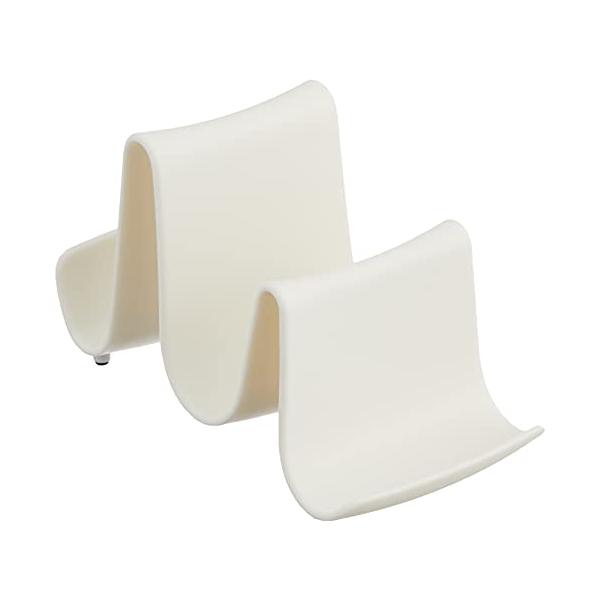 711-46_鍋ふたスタンド ホワイトホワイト/-/711-46・Style:711-46_鍋ふたスタンド ホワイト・パッケージ個数:1・【商品仕様】:サイズ/約幅13.5×奥行6.7×高さ8cm、カラー/ホワイト、内容/1個、材質/ポリプ...