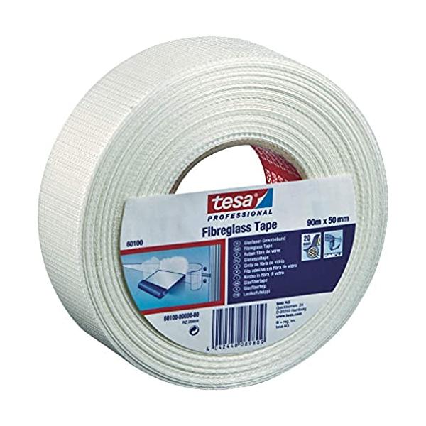 ・ホワイト  601000000100・テサテープ　グラスファイバーテープ（ボード目地用）・●非常に強度の強いグラスファイバー基材。●粘着剤付きのため作業性が良好です。・●石膏ボードジョイント部の亀裂防止、キズや小さな穴の補修用です。・●色...