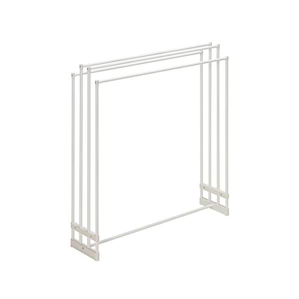 ホワイト/幅約79X奥行約20X高さ約85cm/STIK-B4・Size:幅約79X奥行約20X高さ約85cmPatternName:バスタオルスタンド・パッケージ個数:1・横からサッと通せるバスタオルスタンド・外側と内側のほし部は段違いで...