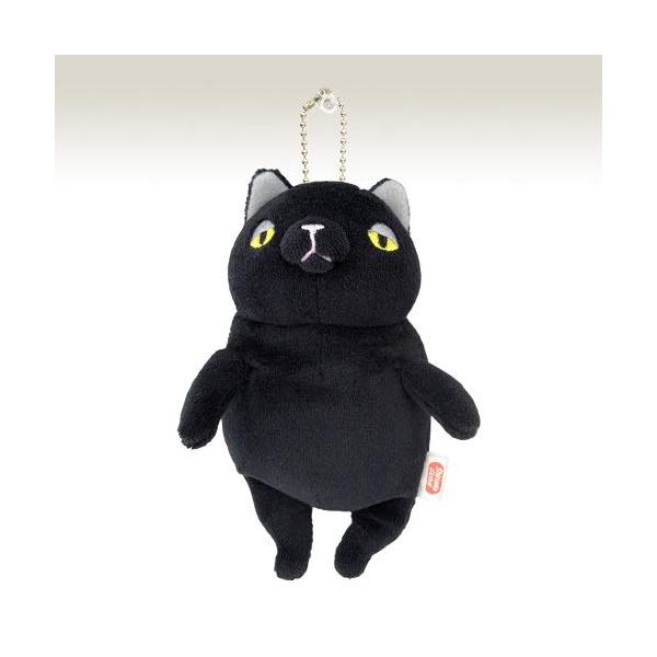 もちねこ・クロ mini MONE-0088B・もちねこSサイズより更に小さい、手の平くらいのミニサイズができました。・ボールチェーン付きのマスコットタイプで、あちこち連れ歩くのにぴったりです。 首根っこにつままれ風ボールチェーン付き