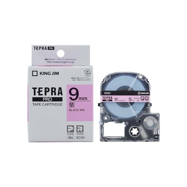 紫/9mm/SC9V・Size:9mmColor:紫PatternName:単品・パッケージ個数:1・テープ色:紫・テープ幅(mm):9・テープ長さ(m):8・文字色:黒・エコマーク認定品・テープ:PET・ケース:ABS