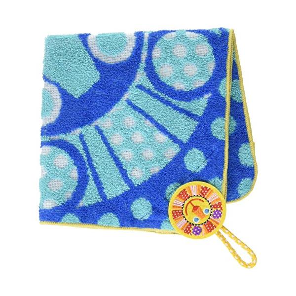 かわいい・ブルー 34x34cm NZSA96014・・Color:ブルー・[本体サイズ] W34×H34・幼稚園や保育園で大活躍 ループ付きタオルがふんわりジャガードになって新登場。・[製造国] 中華人民共和国