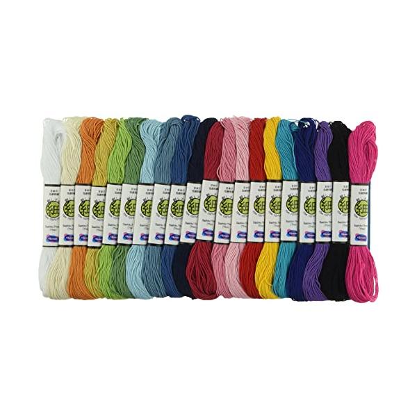 マルチ/-/CMLF-1665346・内容:刺し子糸(細)ミニかせ20色、糸巻カード2枚、花ふきんレシピの2次元コード・重量:約49g 布は含まれておりません。