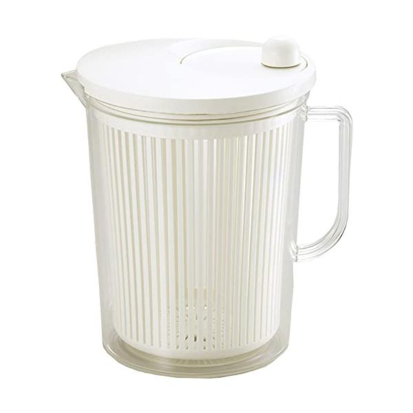 ・ホワイト 2500ml ・サイズ(約):19×15.7×21.5cm (410g)・素材・材質:本体/スチロール樹脂、フタ・カゴ/ポリプロピレン、ネジ/ステンレス・生産国:日本・容量:2500ml