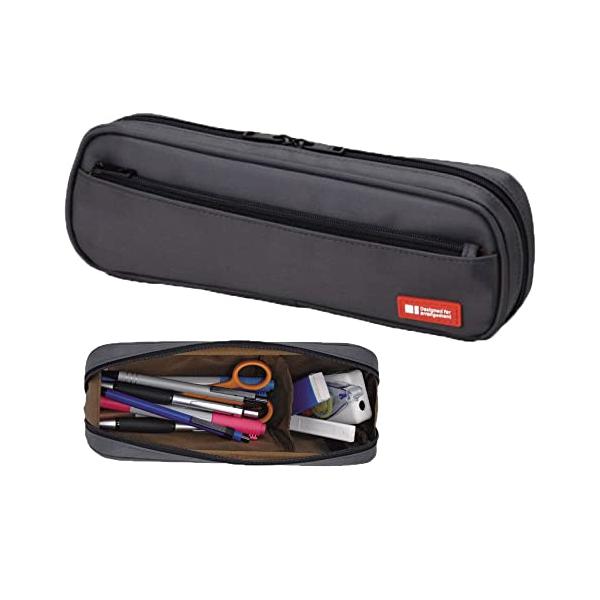 シングル・黒 1個 (x 1) A7552-24・・Size:1個 (x 1)Color:黒・【機能】可動式の内部仕切りで2Wayに変えられる・【仕様】ダブルファスナー・【特徴】削りたての鉛筆が入る細長タイプ・【外ポケット】鉛筆や20cm定...