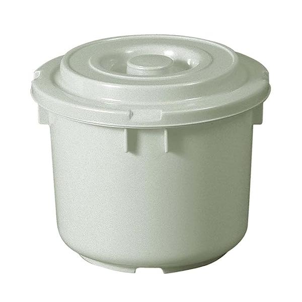 グレー/5型/014124・Size:5型・パッケージ個数:1・サイズ:直径24×高さ19.5cm、重量:380g、容量:5L、材質:本体=ポリエチレン、蓋=ポリプロピレン、付属品:専用押し蓋、生産国:日本・漬物容器の定番、「新輝合成 トン...