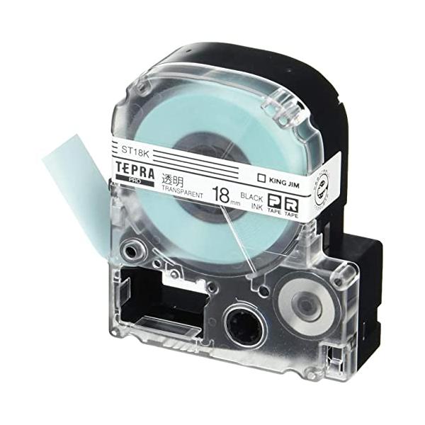 ・黒文字 18mm ST18K・・Size:18mmPatternName:単品・(b)型番 :(/b) ST18K・(b)長さ :(/b) 8m・(b)幅 :(/b) 18mm・(b)ラベル色 :(/b) 透明・(b)文字色 :(/b) 黒
