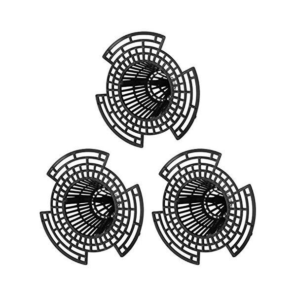 シンプル・ブラック 大 大・・Size:大・用途:鉢植用網・特徴:鉢底からの土の流出防止、ナメクジの侵入防止に最適・サイズ:底部110×山部65mm・入数:3枚入・材質:ポリプロピレン