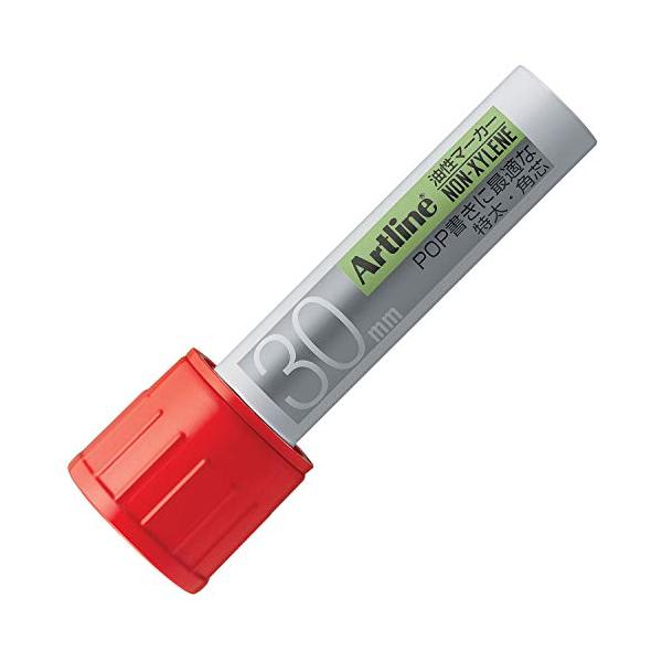 油性・赤  K-123アカ・・Color:赤・【筆記幅】30mm・【インキ色】赤・【補充インキ】KR-20・【インキ種類】油性染料・【寸法】42.1×42.1×141.8mm