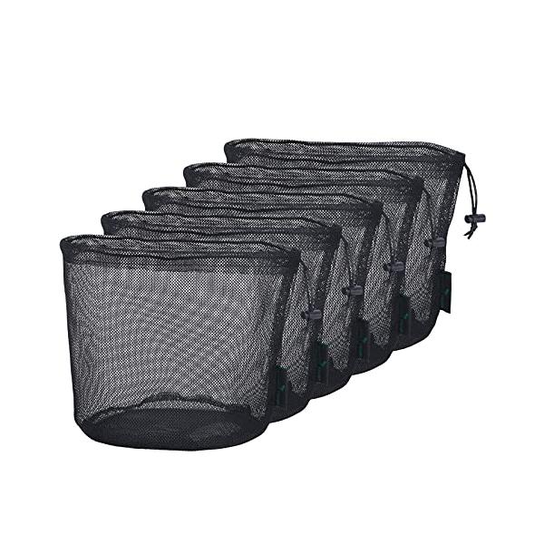 モダンブラック [5枚] XL（φ18 ×19.5 cm）/-/-・Color:ブラック [5枚] XL（φ18 ×19.5 cm）・パッケージ個数:5・材質：ナイロンメッシュ。・アイテムが外に出ないことを確保するための巾着デザイン。・強力...