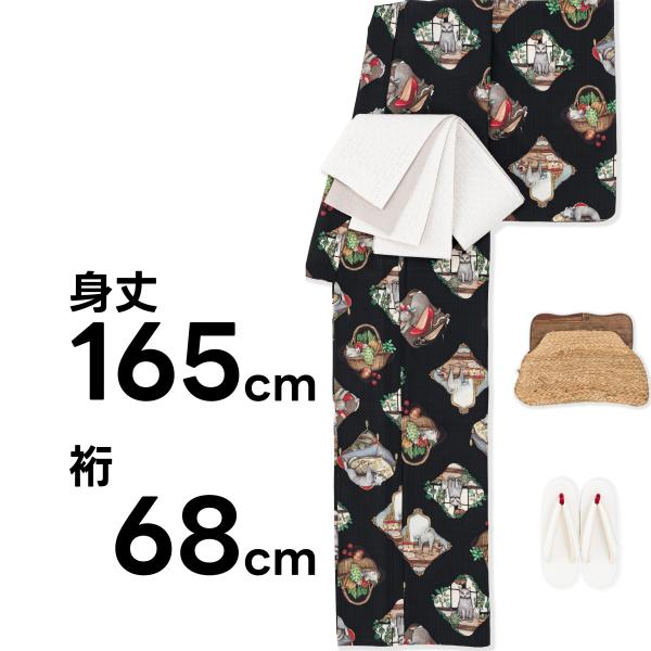 和風館×Fruttarossa　セオαの浴衣【猫のサーシャ】彼女の名前は「サーシャ」イタリアのおばあちゃんの飼い猫がモチーフになっています艷やかなグレーの被毛に美しい金の瞳。首に巻いた水色のリボンは彼女もお気に入り緑に囲まれた窓辺で座ったり...