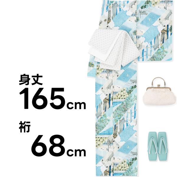 和風館×Fruttarossa　セオαの浴衣【サーシャのお散歩】彼女の名前は「サーシャ」艷やかなグレーの被毛に鮮やかなブルーの瞳。長くしなやかな尾を揺らし、どこかあどけなさを感じさせる表情で自由気ままにお散歩を楽しみます。お気に入りのオリー...