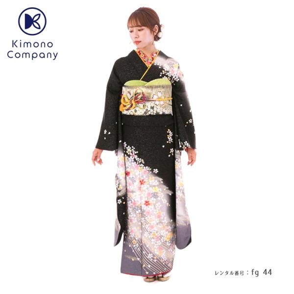 <商品名>　fg_44b　:　黒グレーボカシラメ入N03231<素材>　表地：正絹100％　裏地：比翼仕立合成繊維<サイズ>　裄69cm・着丈167cm・袖丈107cm<対応身長>　153cm...