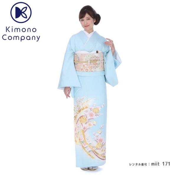 ↓【もっと見る】をクリックして予約状況カレンダーをご確認してください。<商品名>　miit_171　:　色留袖 　熨斗目金駒刺繍花　ブルー<素材>　表地：正絹100％　裏地：比翼仕立合成繊維<サイズ>　裄...