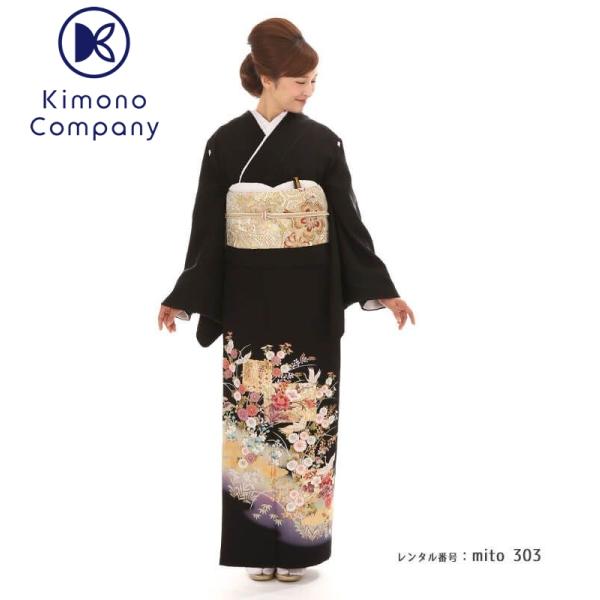 ↓【もっと見る】をクリックして予約状況カレンダーをご確認してください。<商品名>　mito_303　:　N-292　慶翔鶴に花の香　フリー<素材>　表地：正絹100％　裏地：比翼仕立合成繊維<サイズ>　裄...