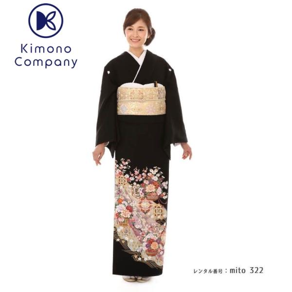 ↓【もっと見る】をクリックして予約状況カレンダーをご確認してください。<商品名>　mito_322　:　N-278　花籠と向鶴　フリー<素材>　表地：正絹100％　裏地：比翼仕立合成繊維<サイズ>　裄70...