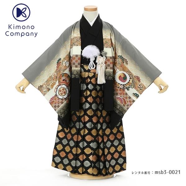 <商品名>　msb3_0021：3歳男の子用<素材>　表地：合成繊維(高級ポリエステル)　裏地：合成繊維<サイズ>　裄40cm・ハカマ丈52cm<対応身長>　85cmから100cm位 <...